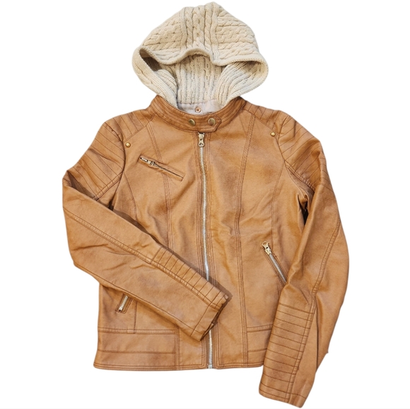 Baccini | Jackets & Coats | Baccini Faux Leather Moto Jacket Petite ...